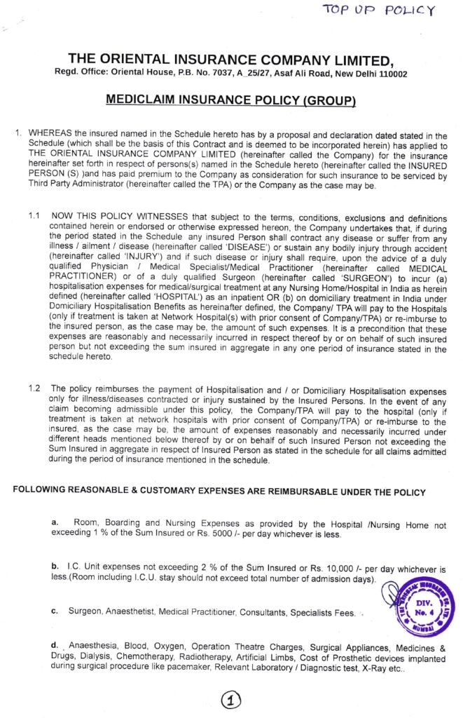 GCH – Group Medical Policy 2021-2022 – Garware Club House