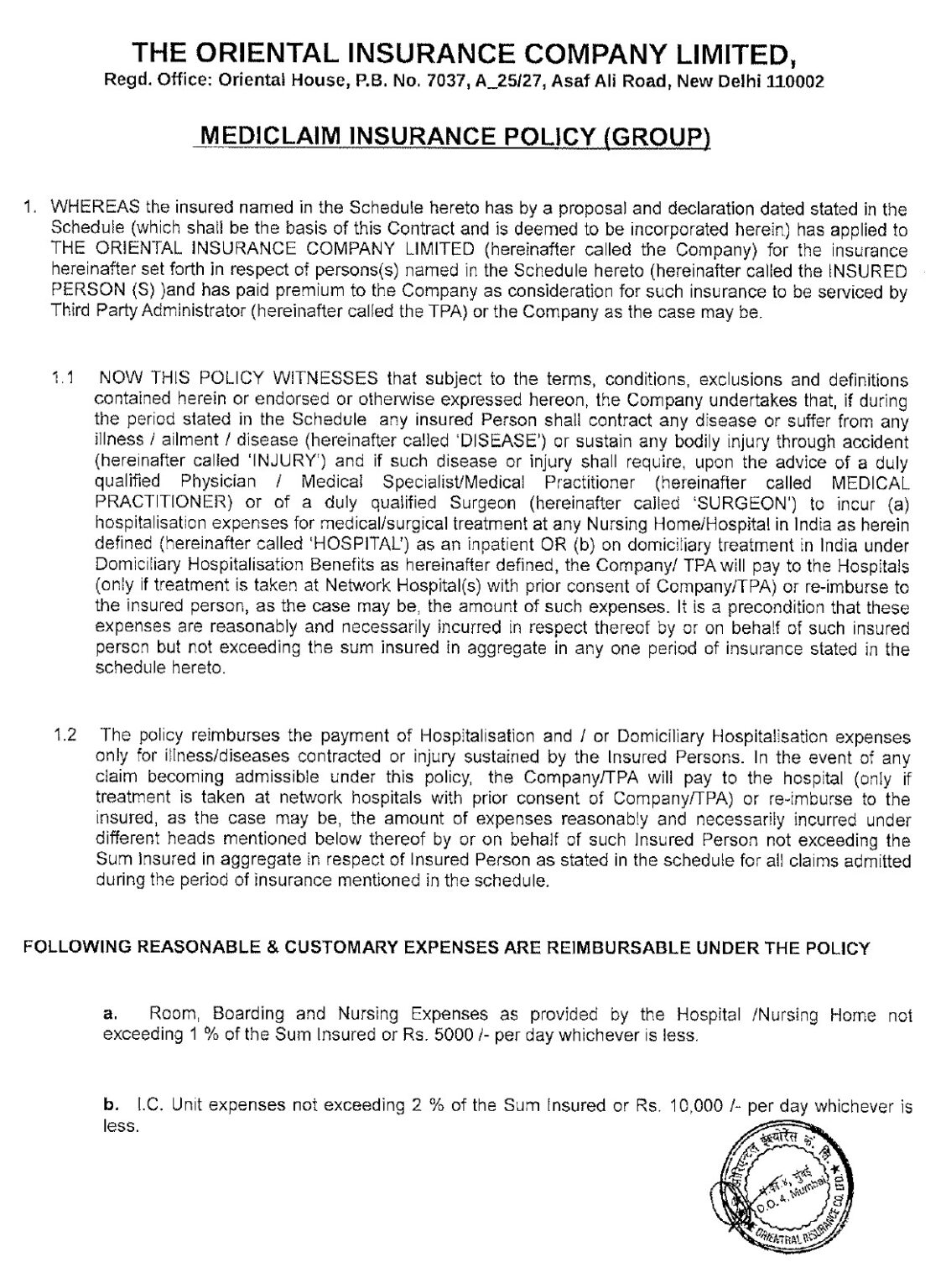 GCH - Group Medical Policy 2022-2023 - Garware Club House