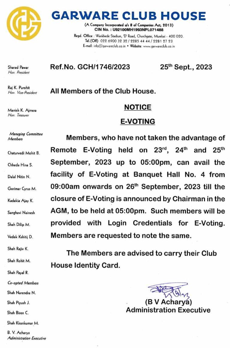 E-Voting - Garware Club House