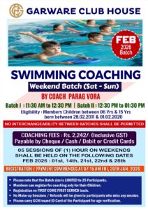 Weekend Swimming Coaching by Coach Parag Vora - Feb 2026 Batch ...