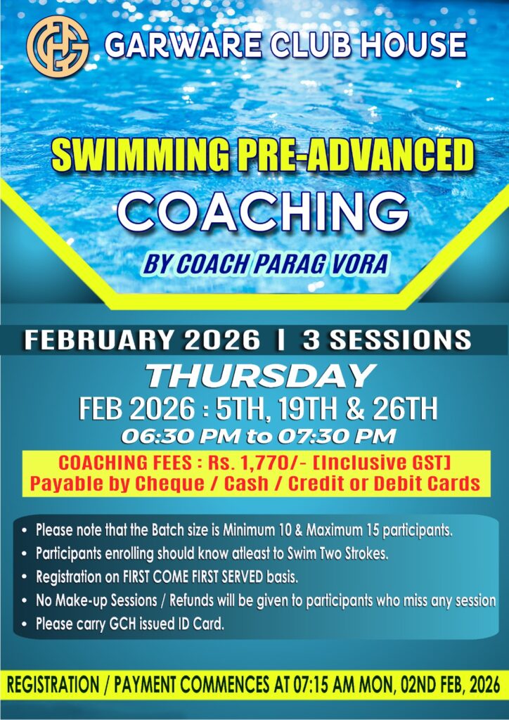 Swimming Pre-advanced Coaching by Coach Parag Vora - Feb 2026 Batch ...